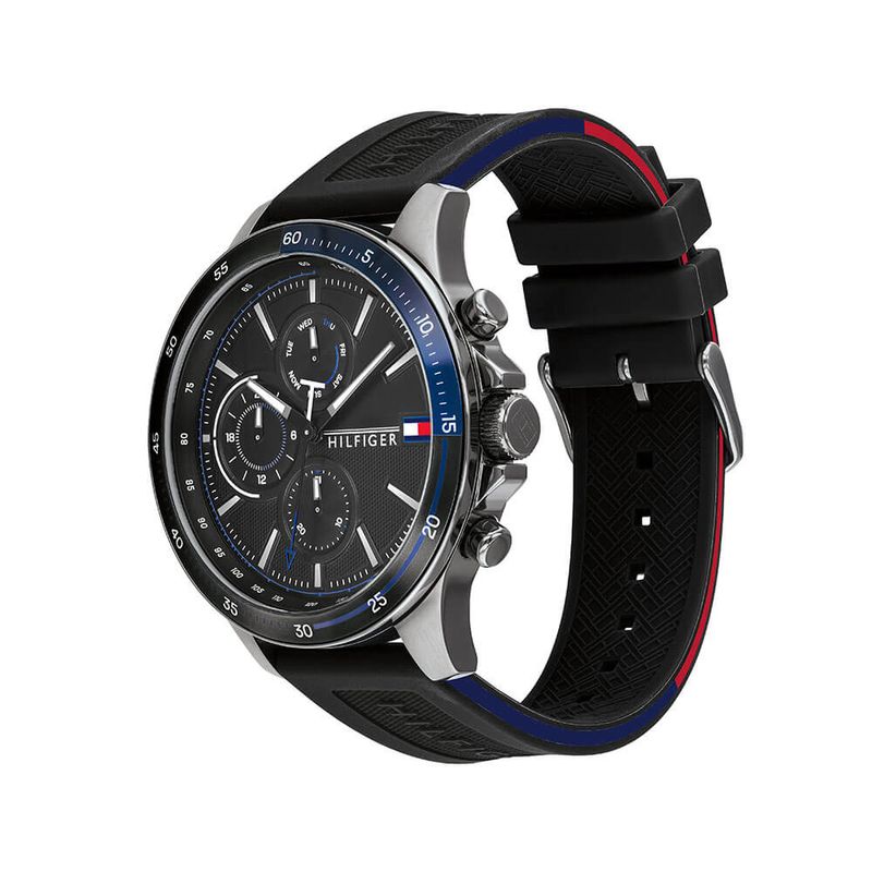 Reloj Tommy Hilfiger Bank para hombre de silicona negro 1791724