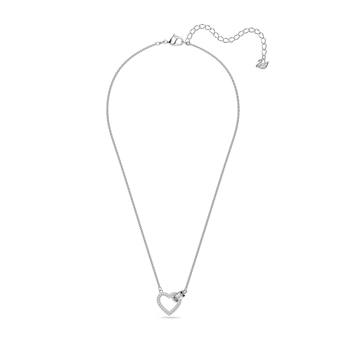 Collar Swarovski Lovely Corazón Blanco con Baño de rodio