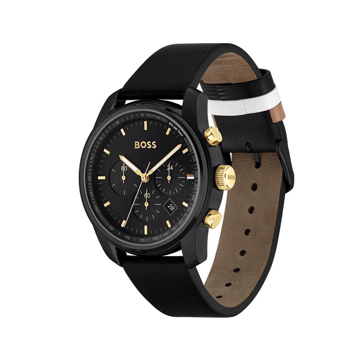 Reloj Boss Trace para hombre de cuero negro