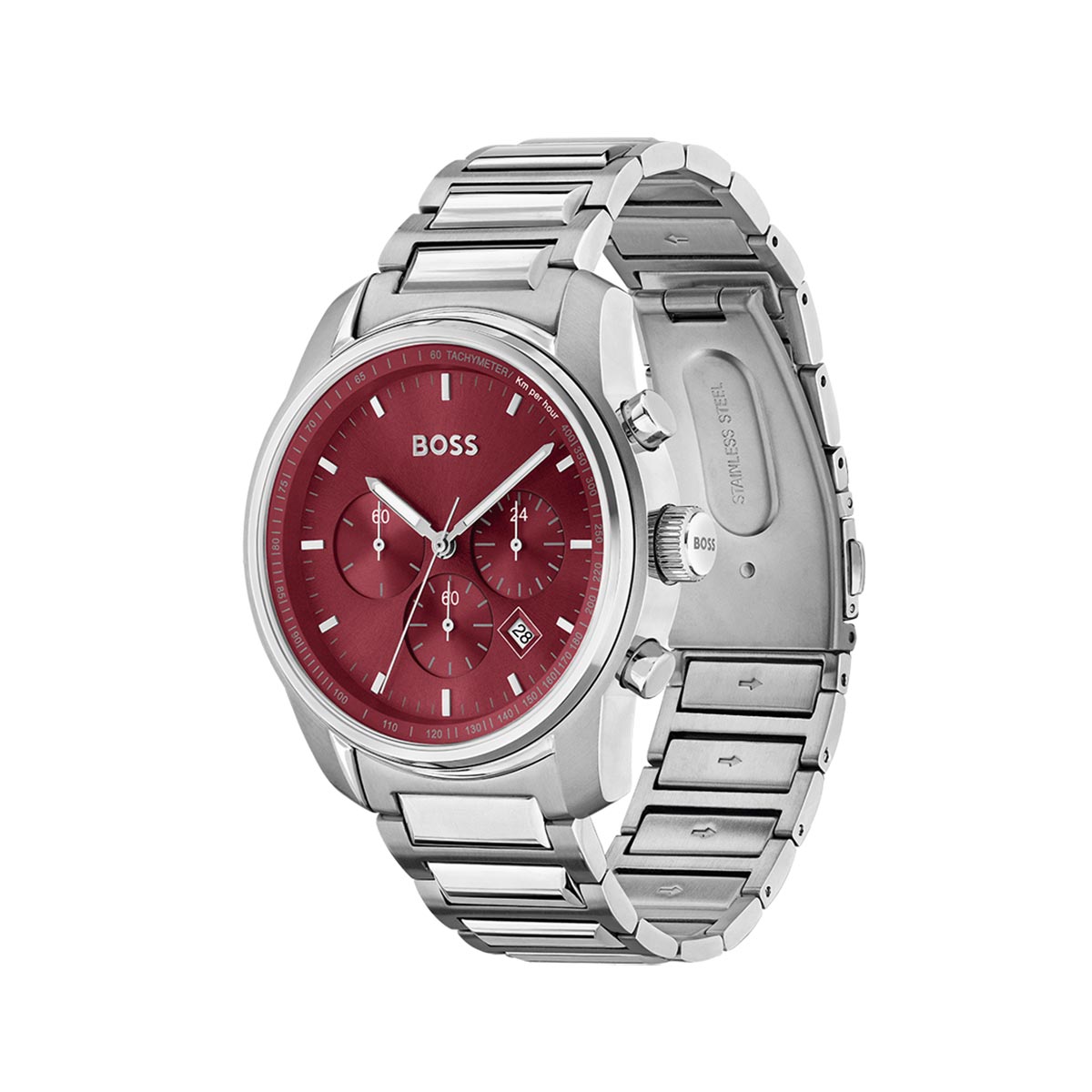 Reloj Boss Trace para hombre de acero plateado