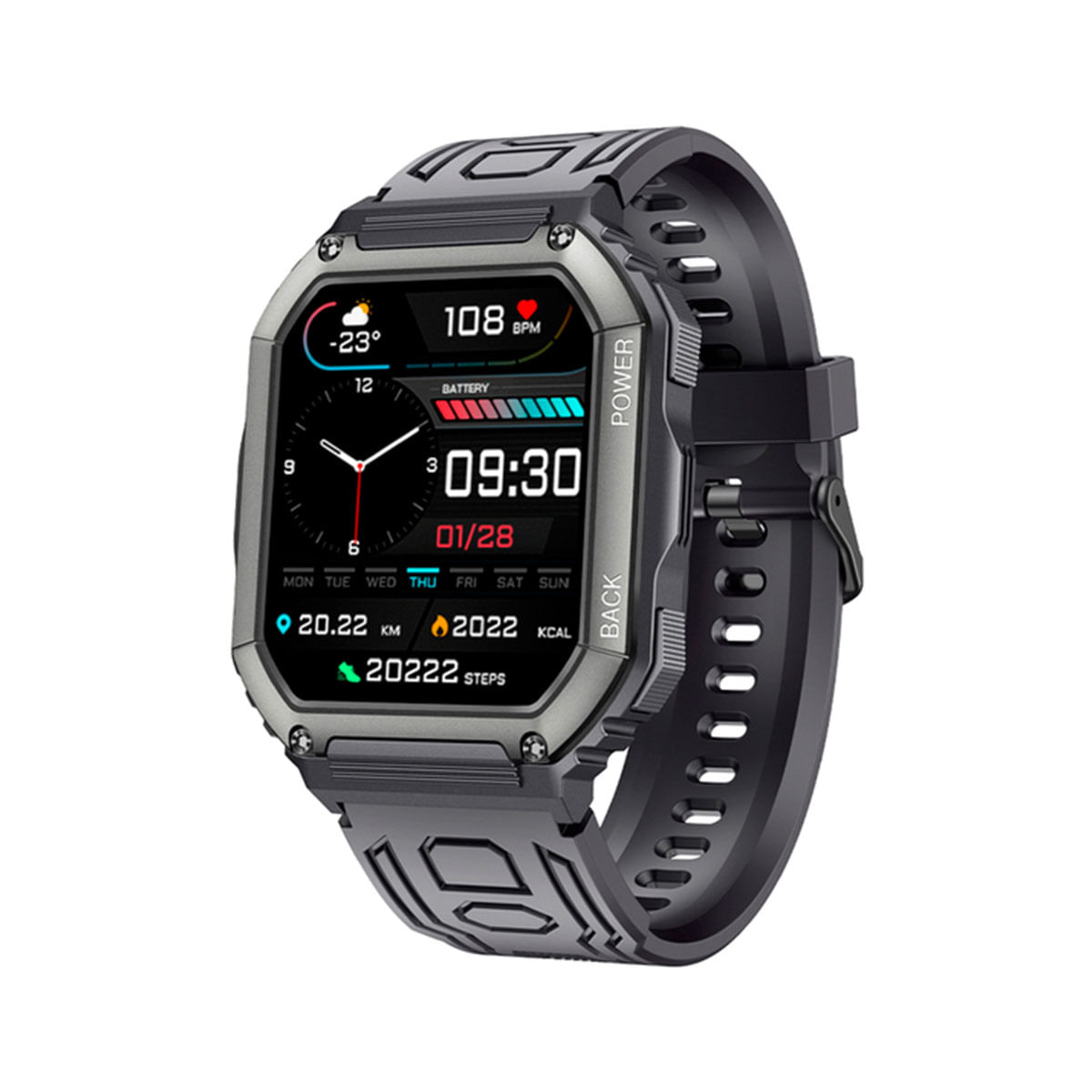 Smartwatch Colmi P26 Black Silicone