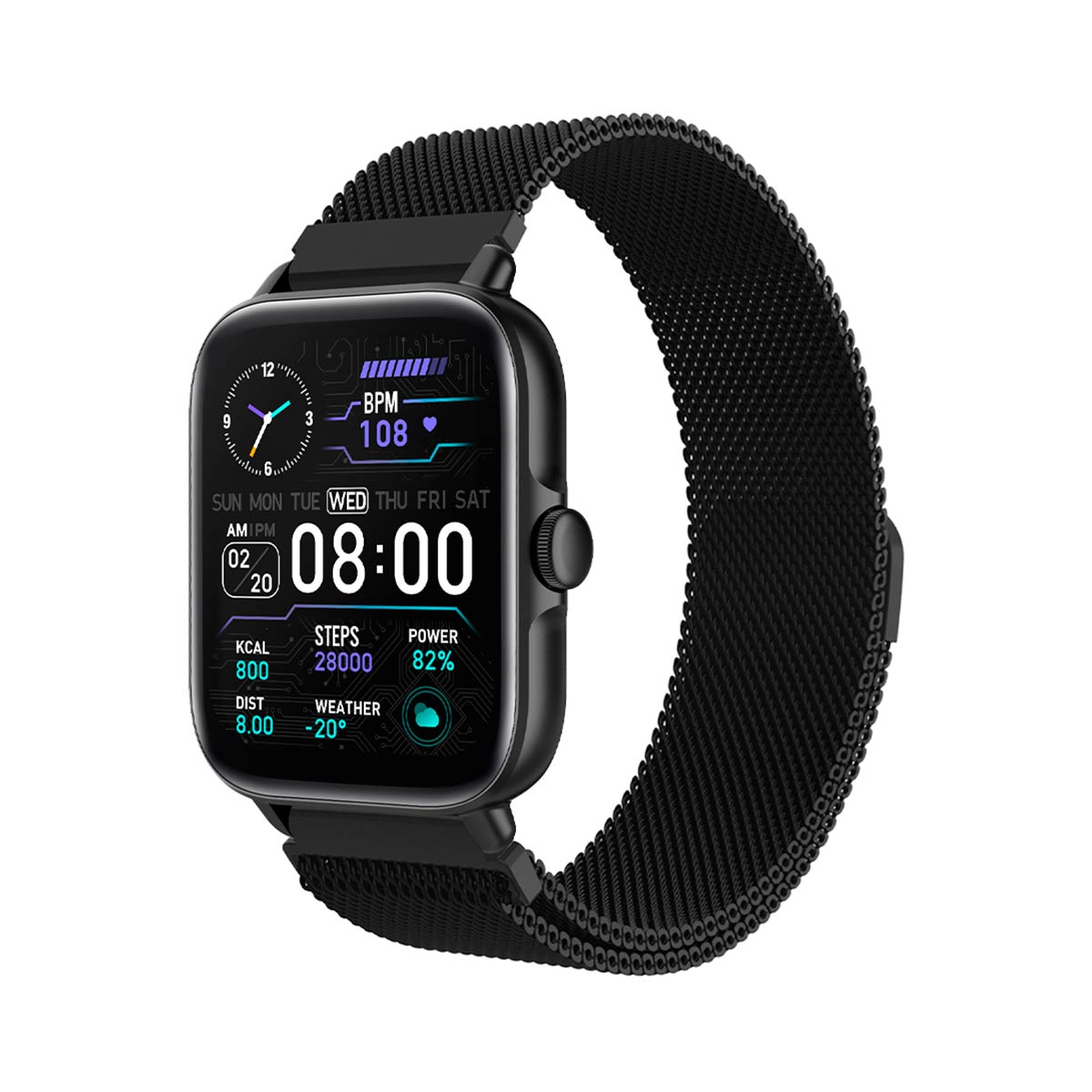 Smartwatch Colmi P28 Plus black milan