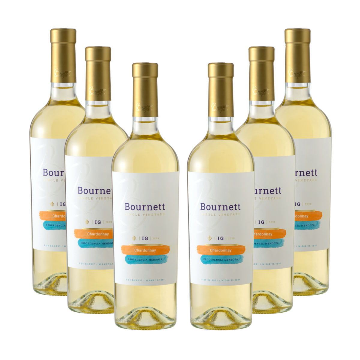 Vino Blanco Bournett Chardonnay caja x6 unidades - Style Store