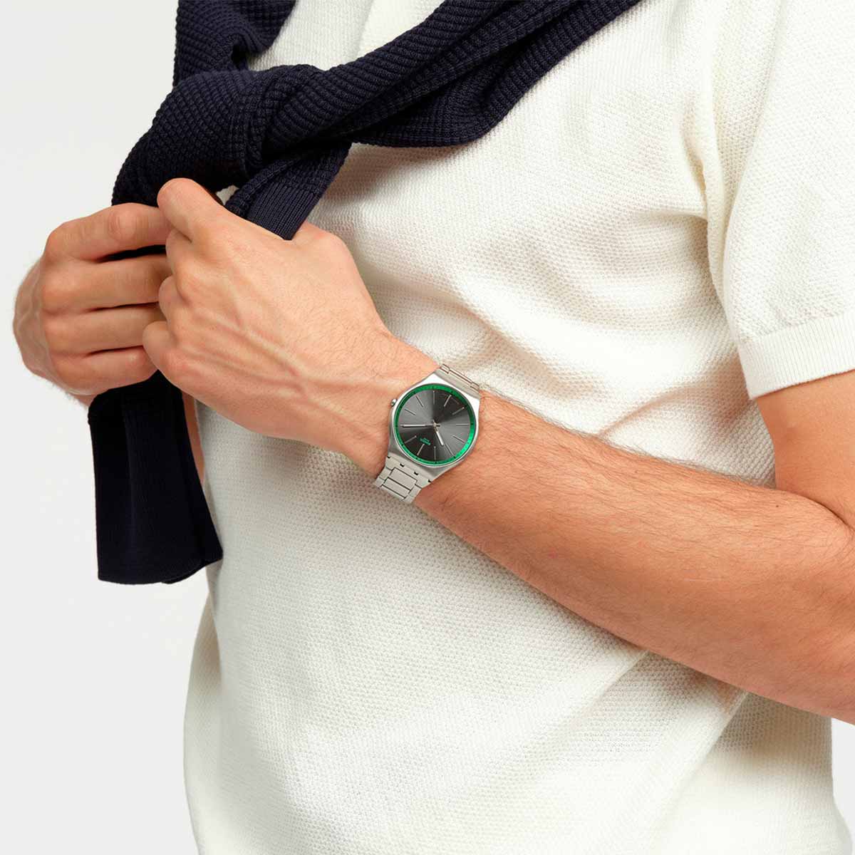 Reloj Swatch Green Graphite de acero inoxidable SS07S128G