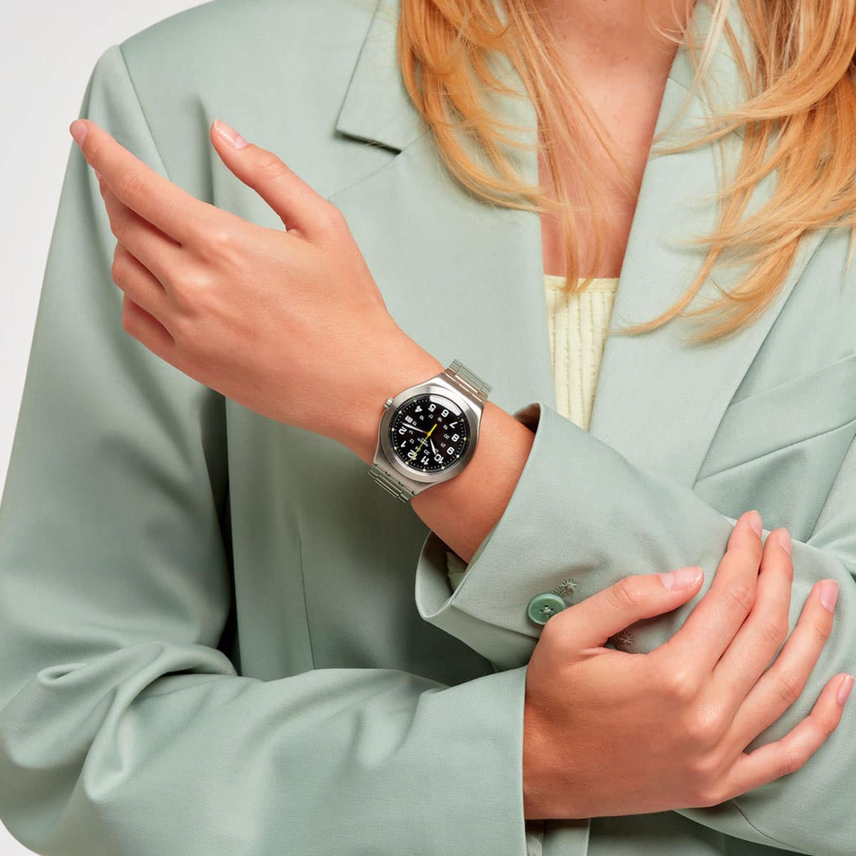 Reloj Swatch Happy Joe Lime de acero YWS439GC - Style Store