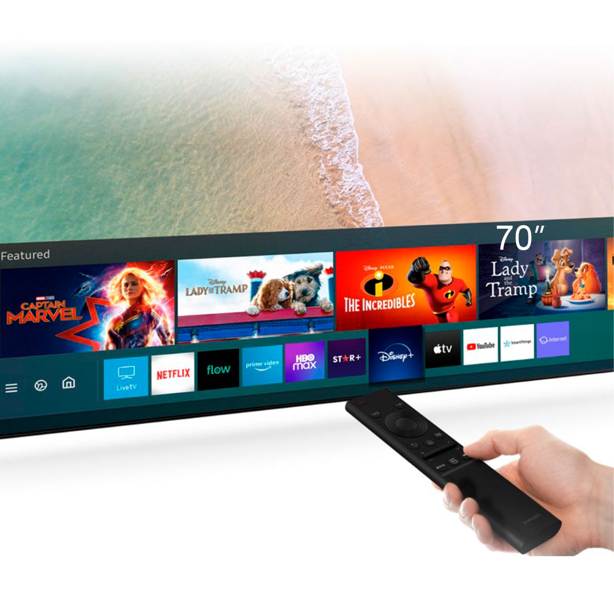 Smart TV Samsung 70" UHD 4K Serie AU7000 - Style Store