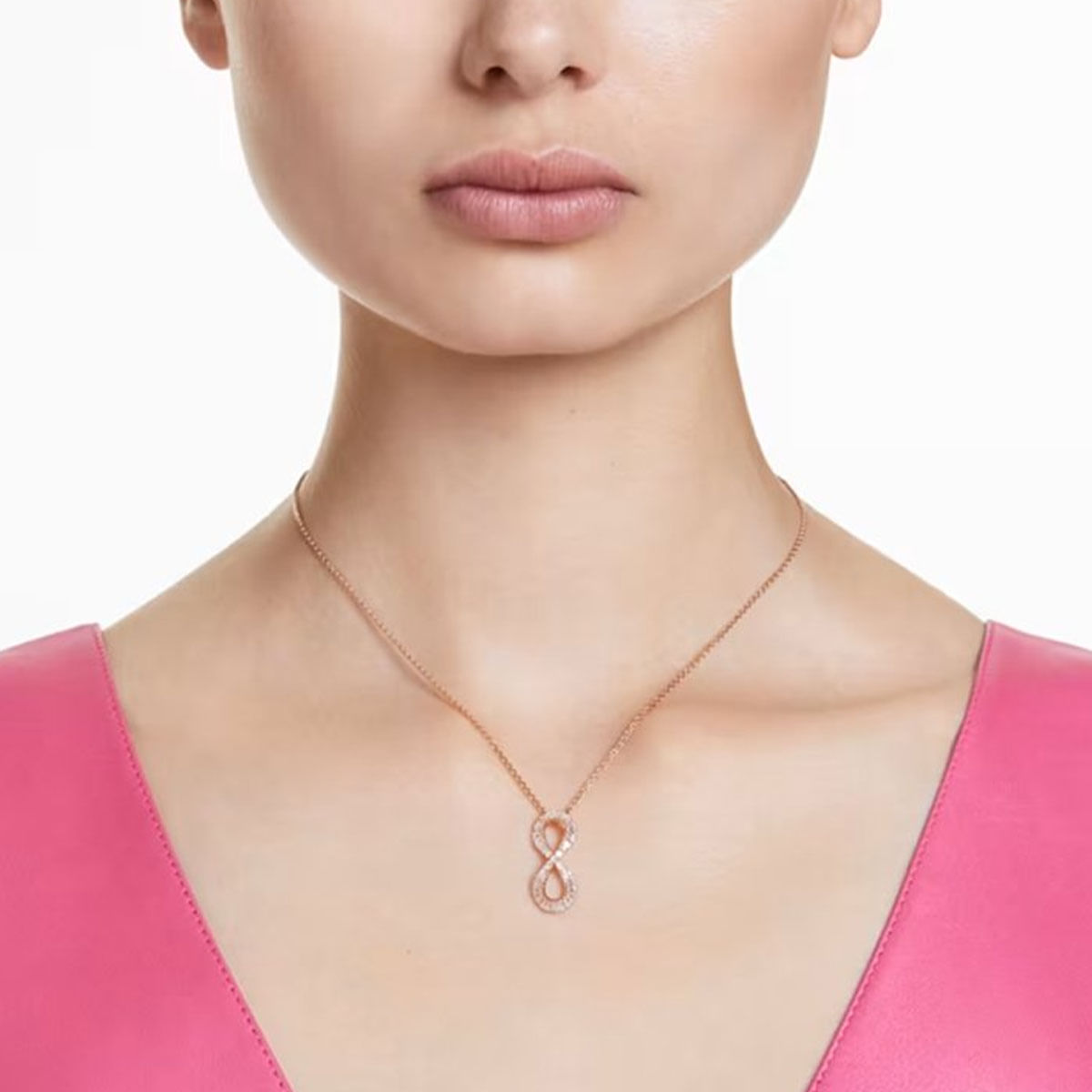 Colgante Swarovski Hyperbola Blanco con baño oro rosa - Style Store