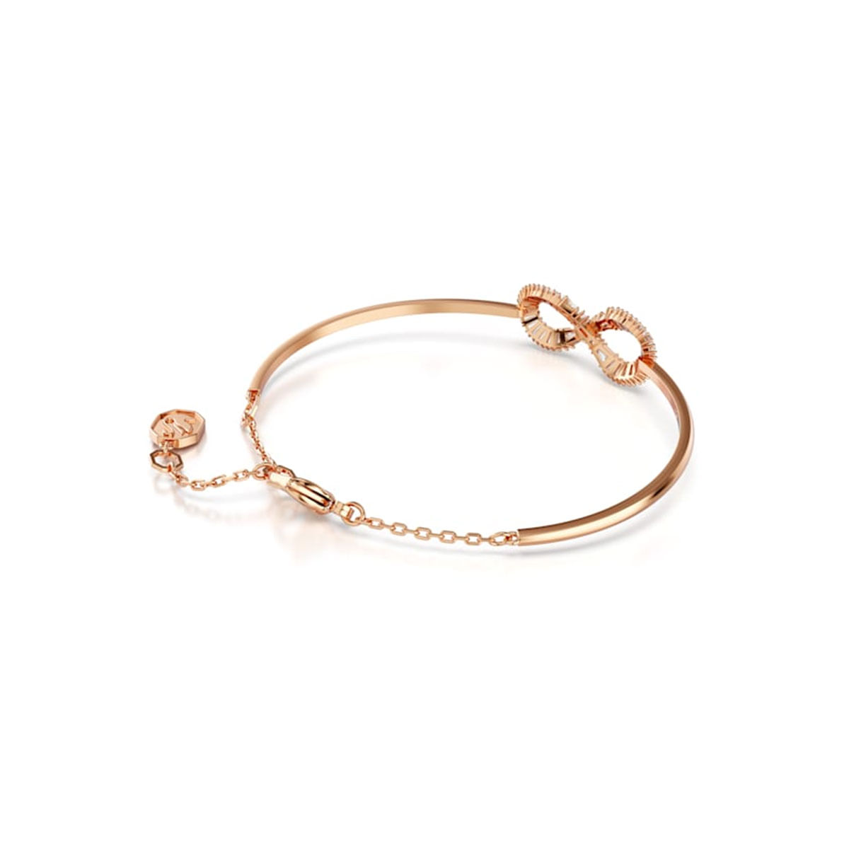 Pulsera Swarovski Hyperbola Infinity Blanco con baño tono oro rosa