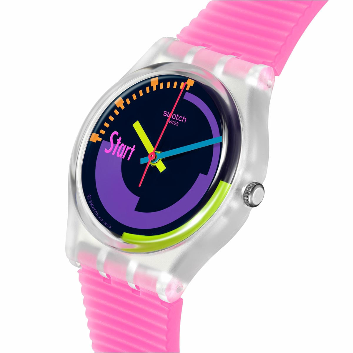 Reloj Swatch Neon Pink Podium de Silicona SO28K111 - Style Store