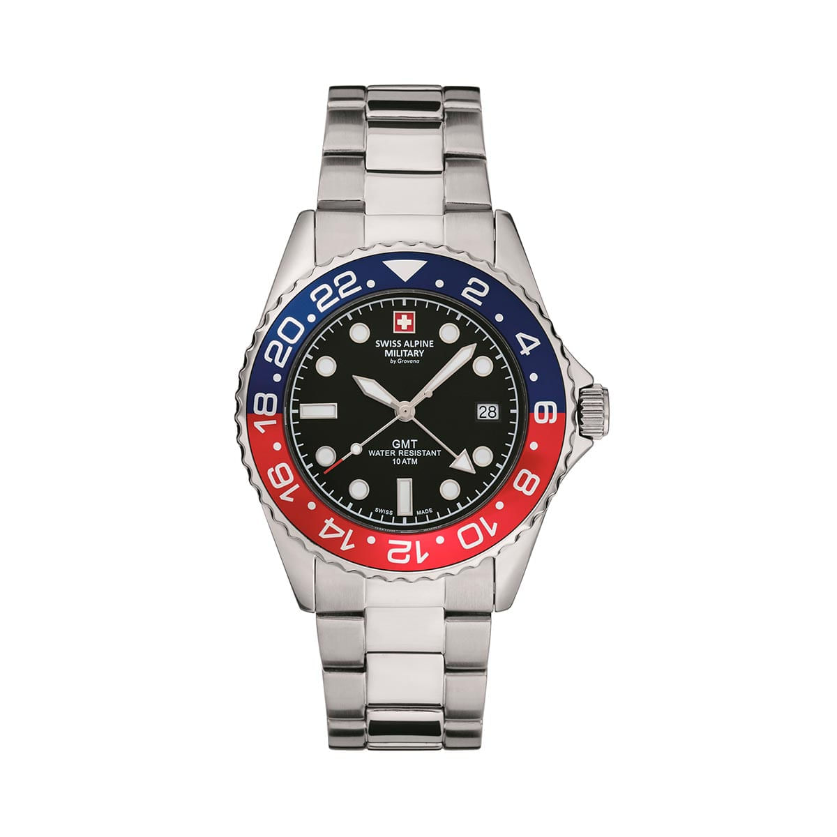 Reloj Swiss Alpine Military Master Diver para hombre de acero GMT 7052 ...