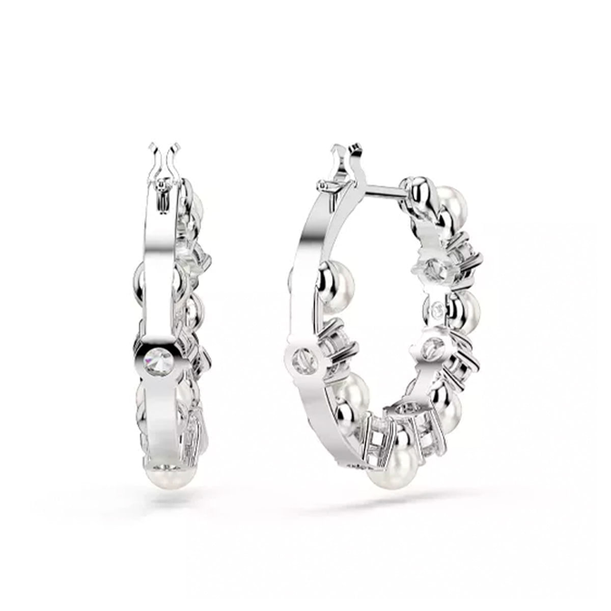 Pendientes Swarovski Matrix, Perla De Cristal, Talla Redonda, Blancos ...