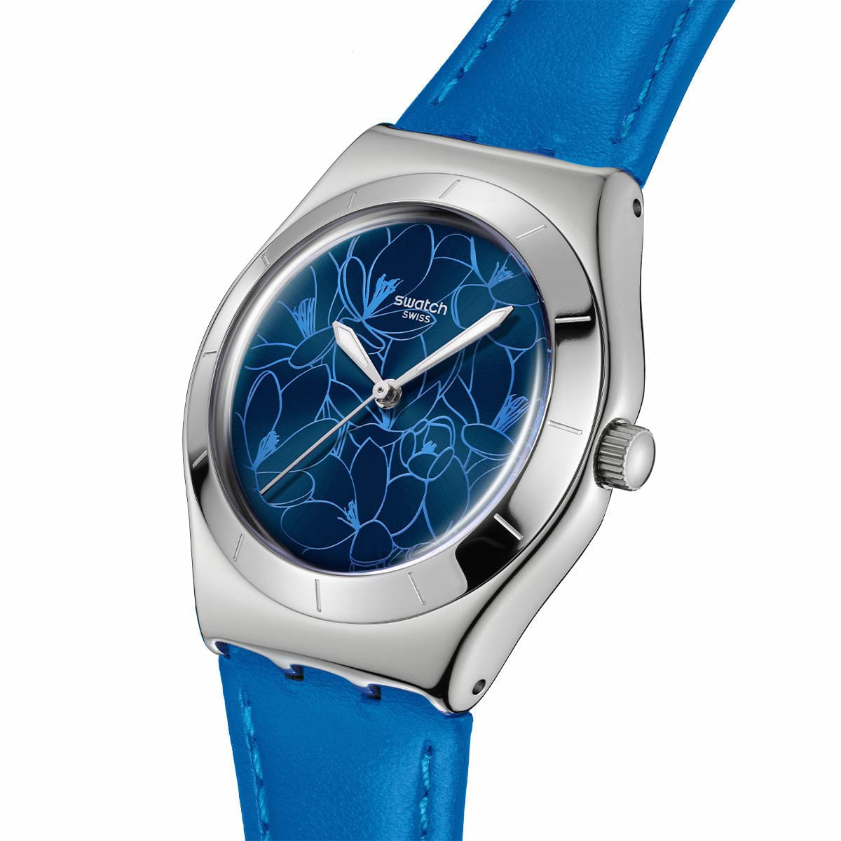 Reloj Swatch Blue Petal Promise de Cuero - Style Store